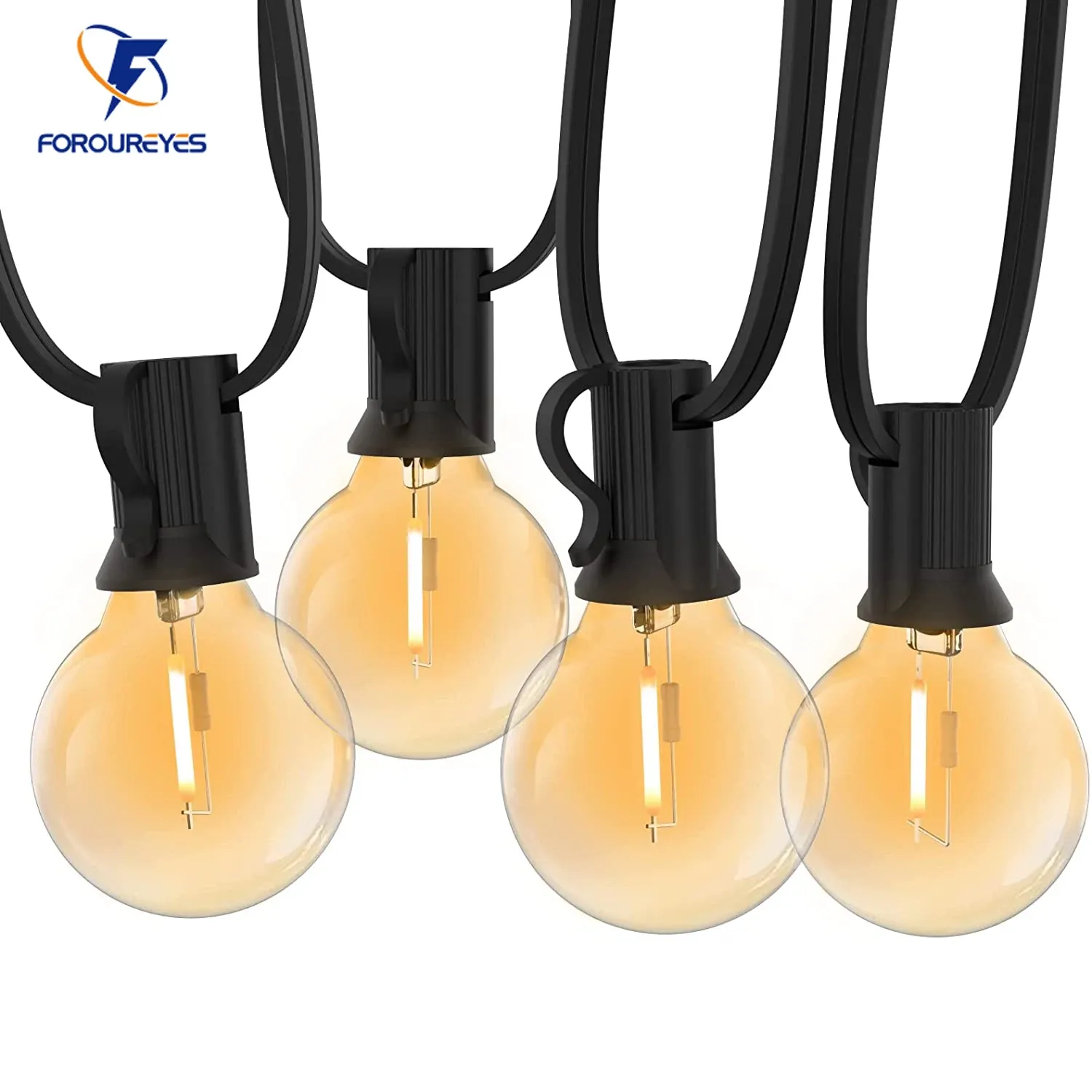 Glowing Elegance: 100ft LED E12 G40 Waterproof String Lights, Bulbs for ...