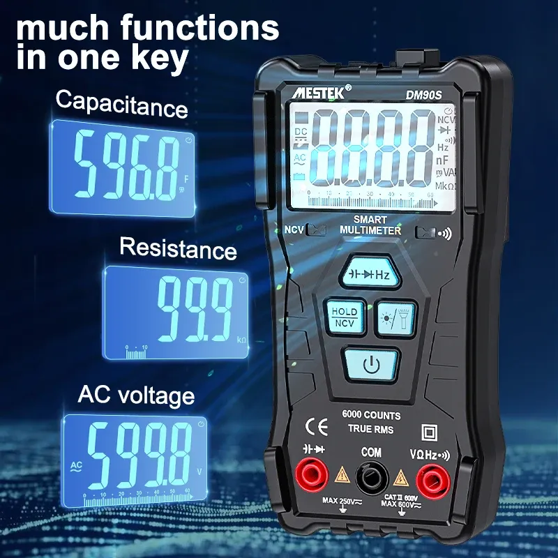 Digital Multimeter: Auto Ranging 6000 Counts AC/DC Ammeter, Auto ...