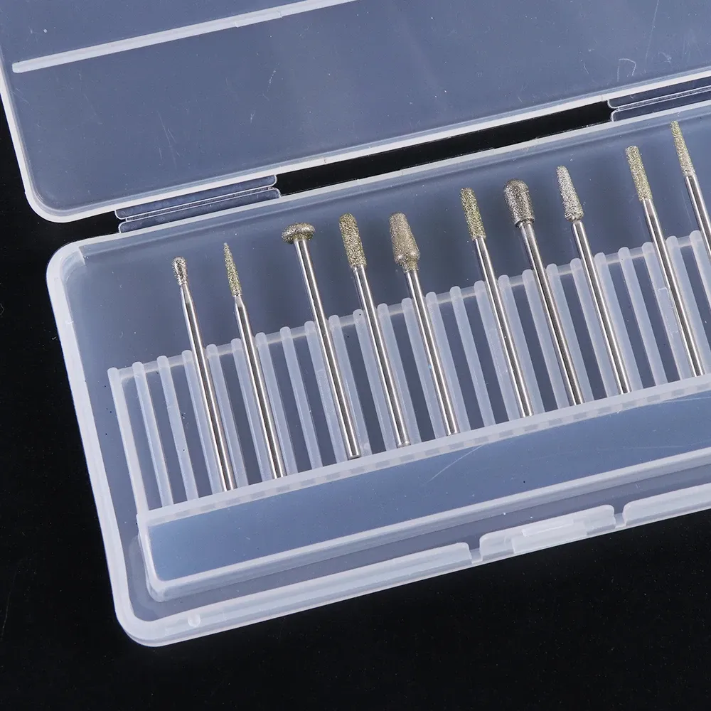 30-Slot Clear Plastic Storage Box for Nail Drill Bits & Brushes - Keeps ...