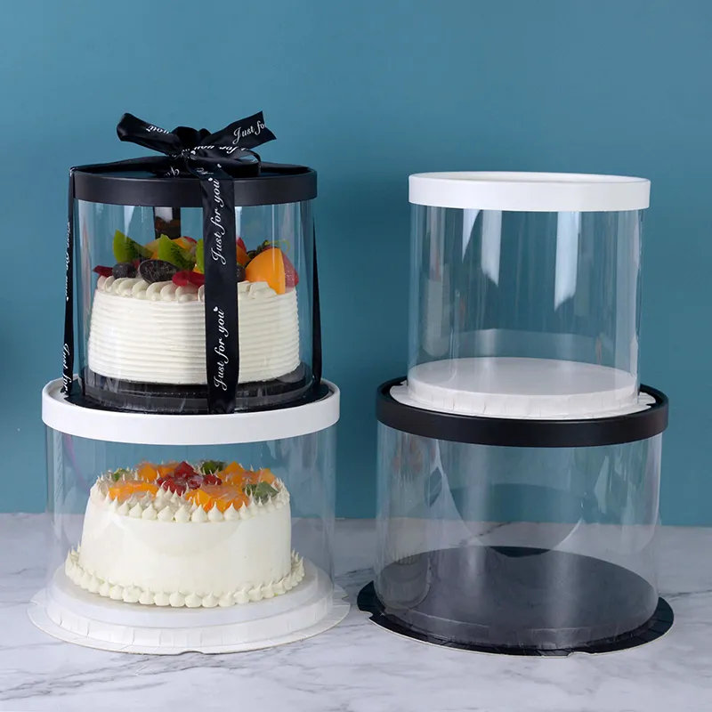 Clear Plastic Gift Boxes: 4/6 Inch Round PVC Cake Boxes for Wedding ...