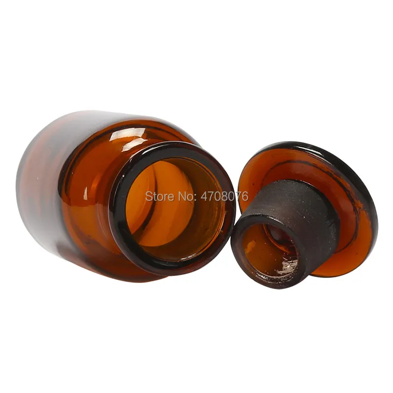 Glass Reagent Flask Brown Frosted Wide Mouth Lab Bottle With Glass ...