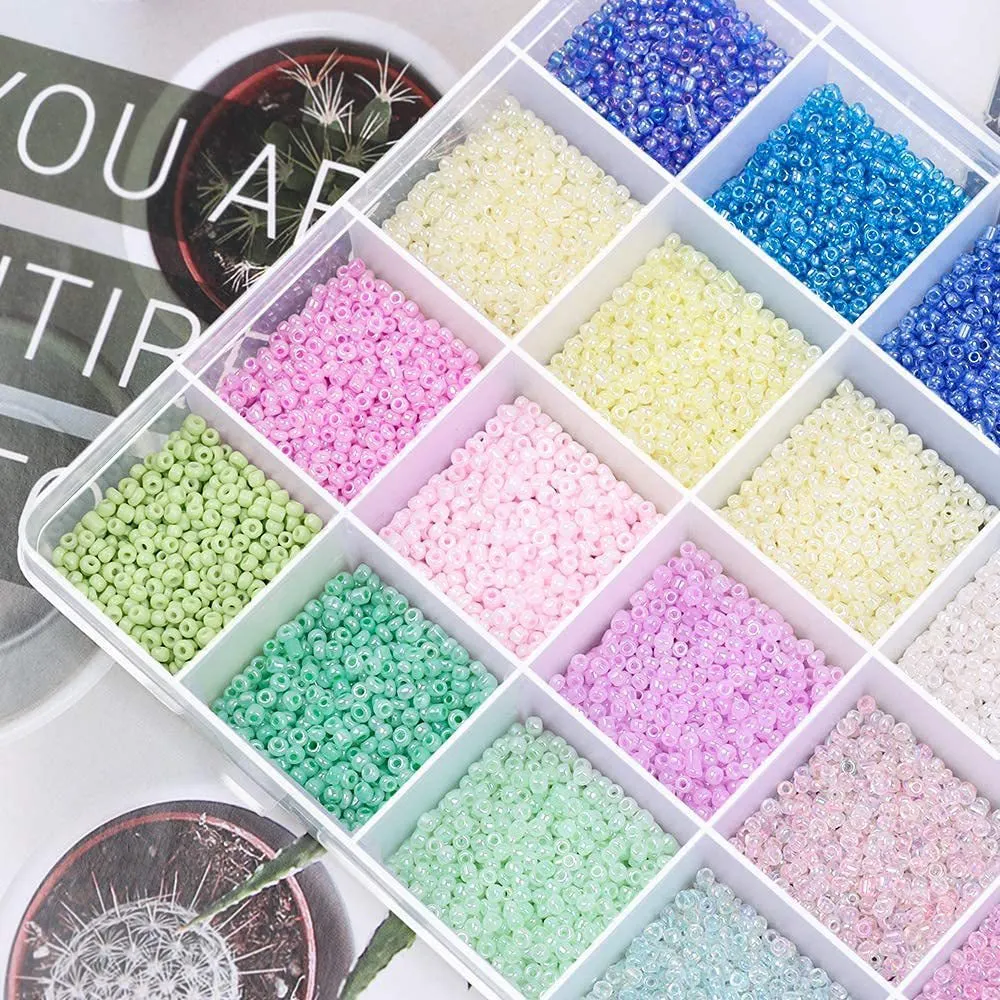 24 Meters Transparent Glass Seed Bead Set, 3 mm, for DIY Bracelets ...