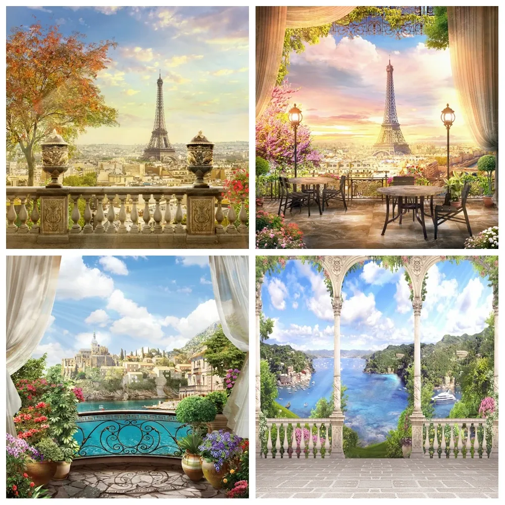 Eiffel Tower Photos Backdrop: Old Town Effier Tower Paris Rooftop ...