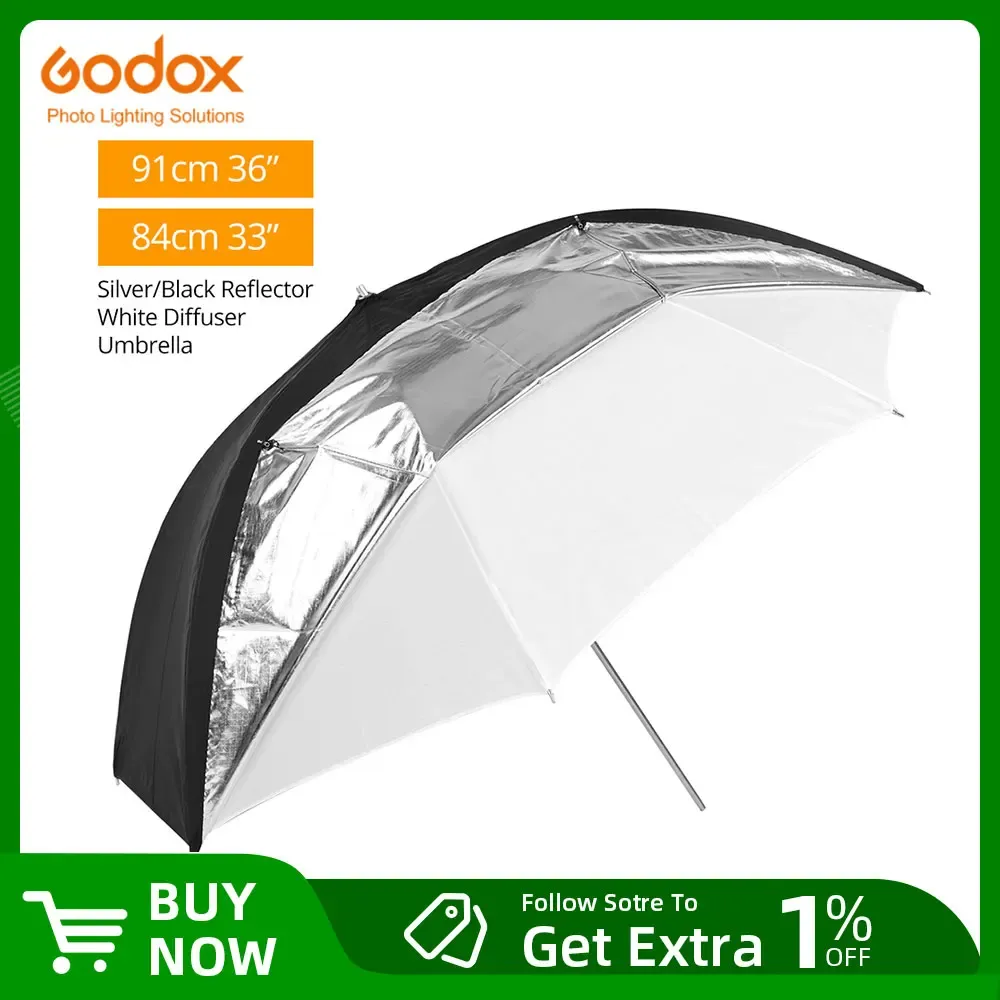 Godox 36 in 91 cm Double-Layer Translucent Black White Umbrella for ...