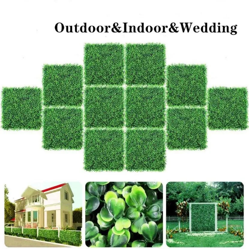 Artificial Faux Boxwood Hedge Wall Panel For Outdoor Privacy And ...