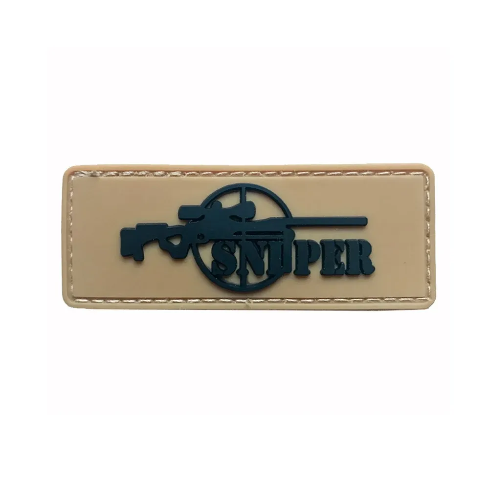 Sniper Embroidered Tactical Army Military PVC Rubber Patches with Hook ...