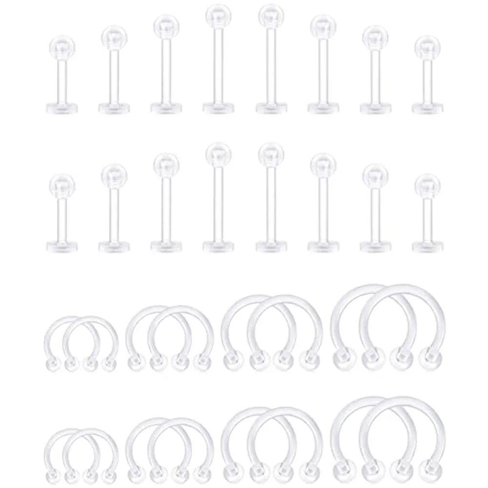 Clear Piercing Retainers Flexible Bioflex Plastic... From Dh1100285003 ...