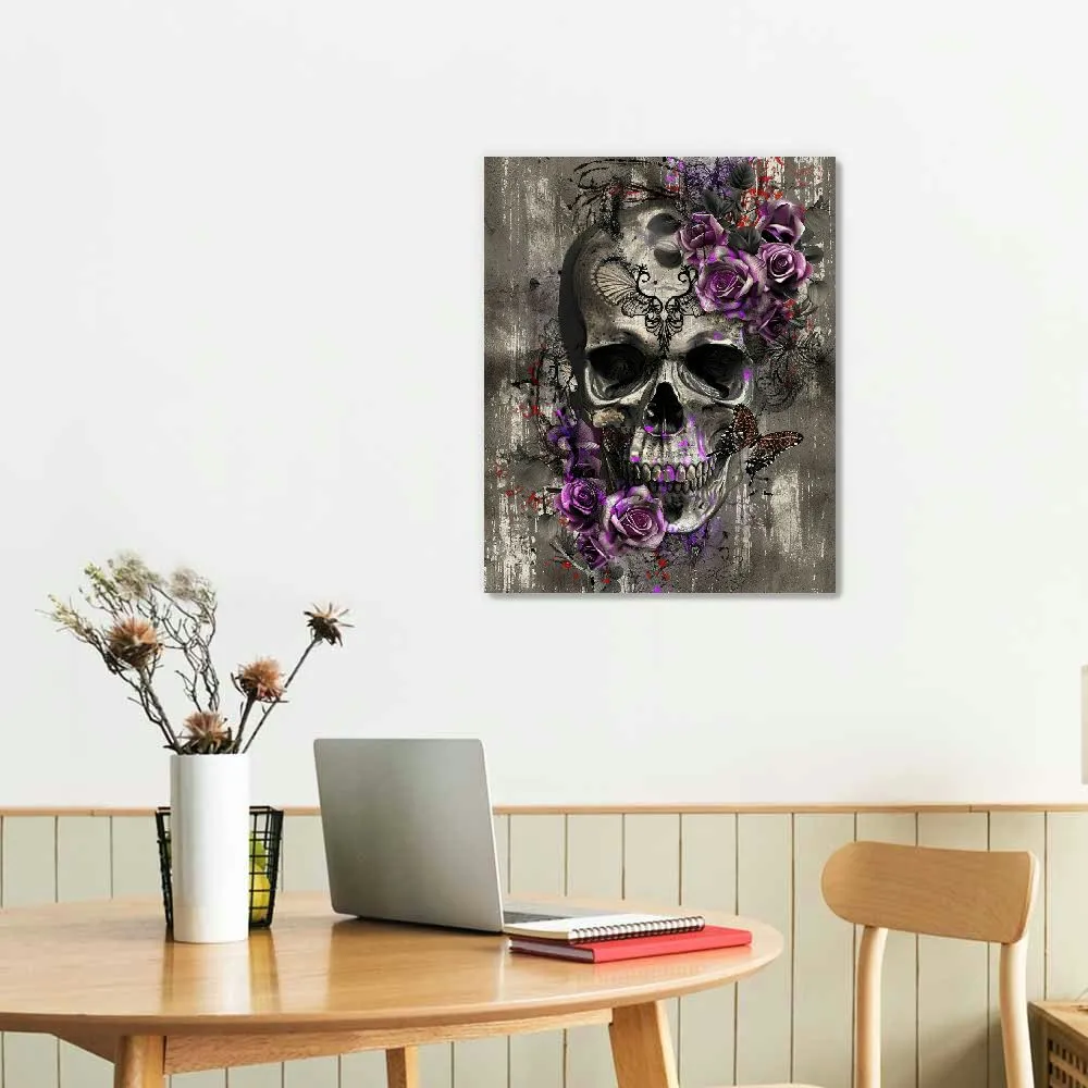 skull wall mural