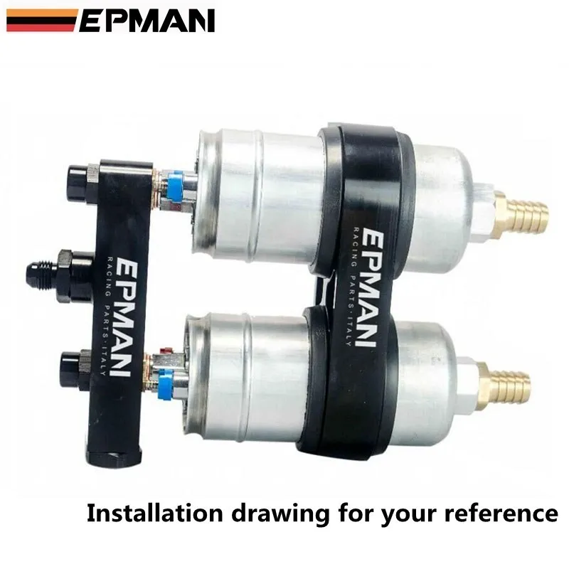 EPMAN Billet Aluminium Assembly Twin Dual Double 044 Fuel Pump Outlet ...
