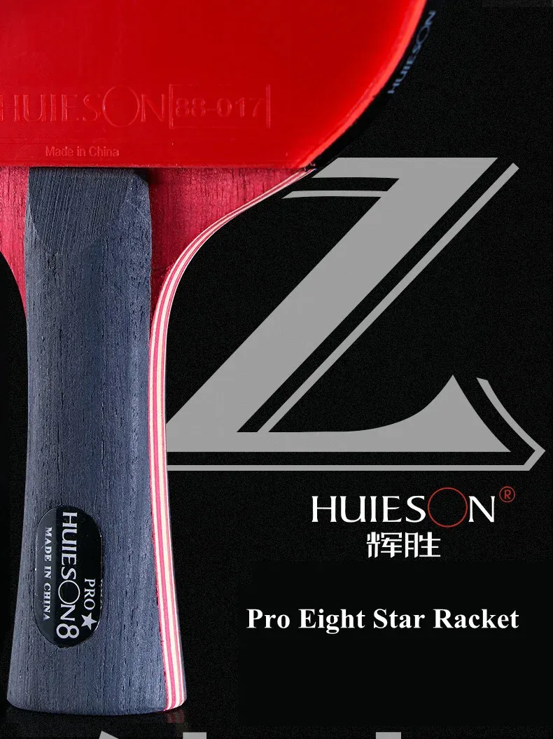 Huieson Professional 8 Star Table Tennis Racket 7 Ply Pure Wood Blade ...