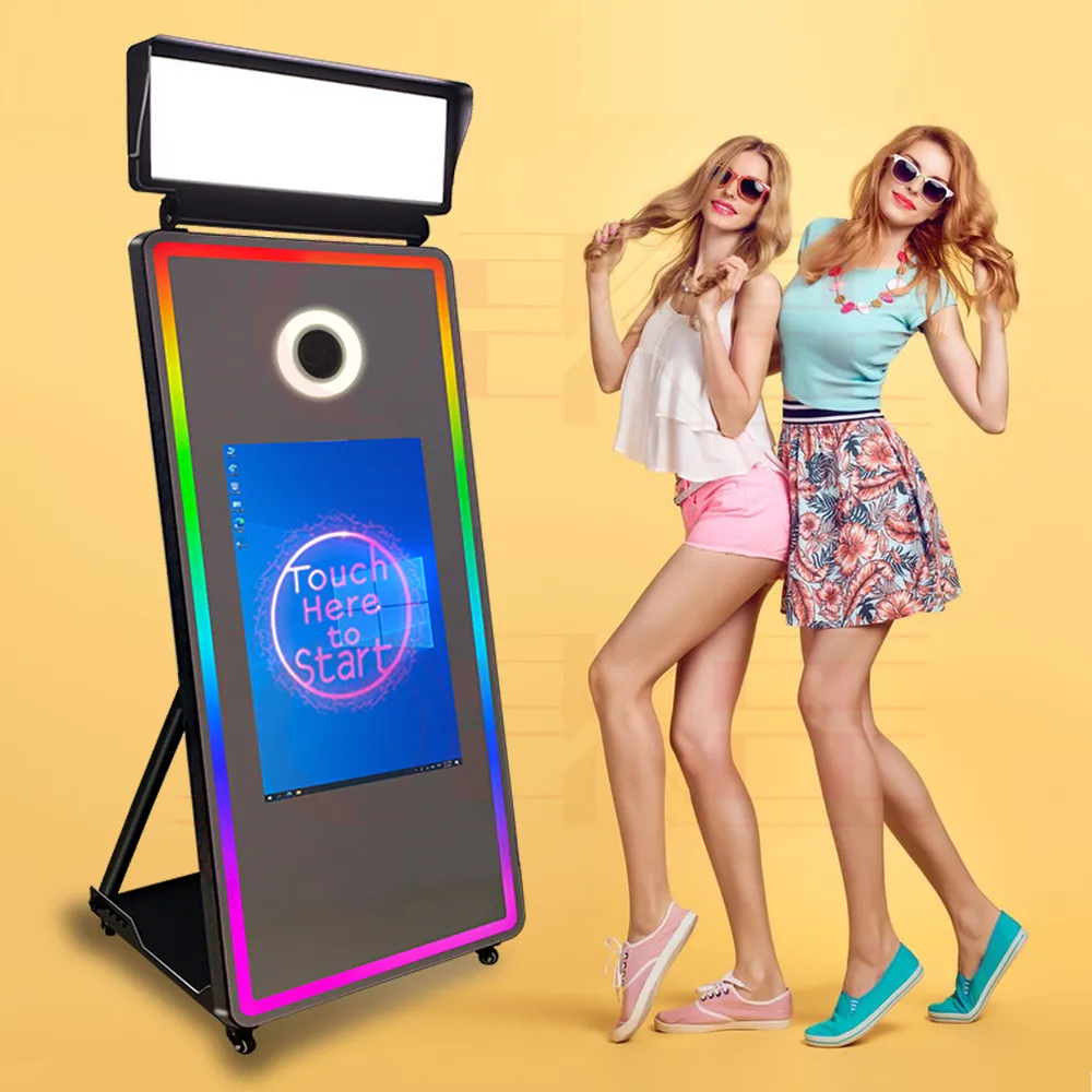 Portable Photo Booth: 65 Inch Magic Mirror Touch Screen Selfie Machine ...