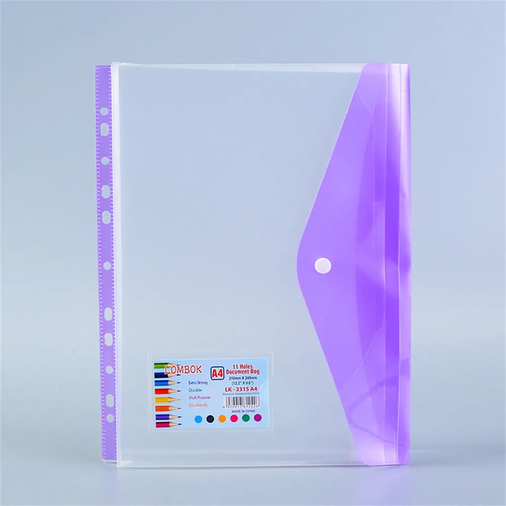 folder with plastic pockets inside