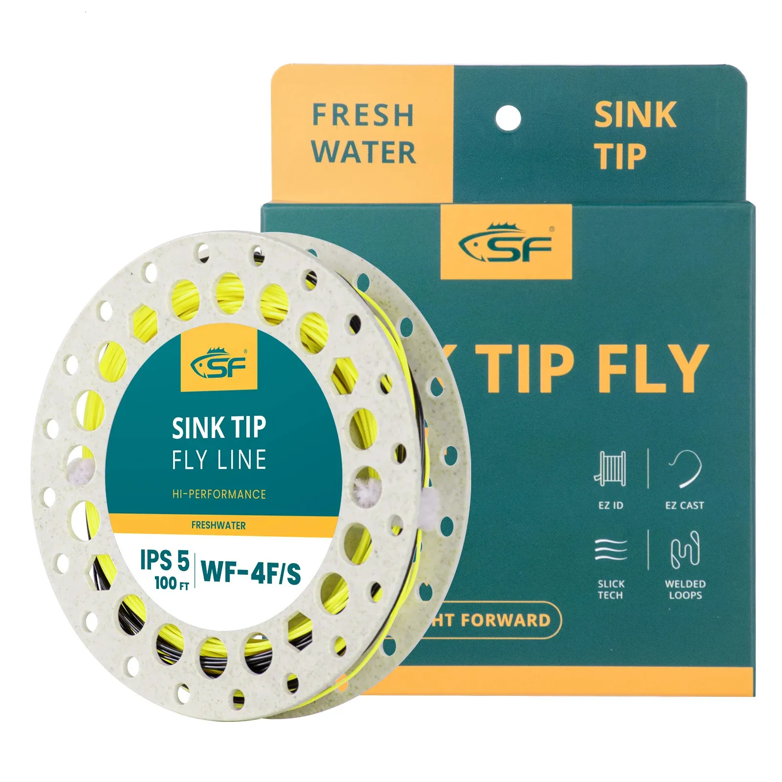 SF 100FT Sinking Fly Line Hi-Viz IPS5 Fly Line Weight Forward Taper ...