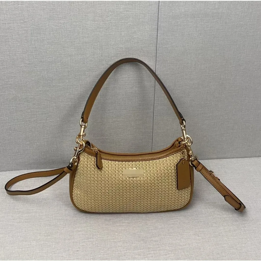 CR350 Teri Shoulder Bag Small Straw Smooth Women Crossbody Sling Majhong Handbag 350 Designer ...