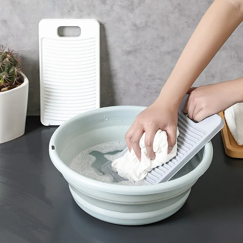 Portable Laundry Scrubber - Sturdy Plastic Washboard for Travel ...
