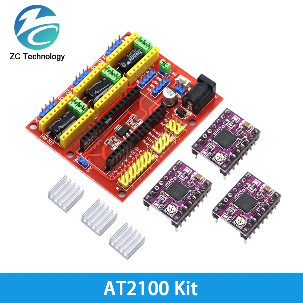 CNC Shield v4 digital engraving machine with 3D Printer, A4988, DRV8825, and AT2100 Stepper ...