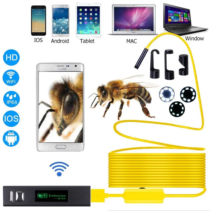 1200P HD Waterproof Endoscope Camera, 2MP CMOS USB IP66 Borescope Inspection Camera for Android ...