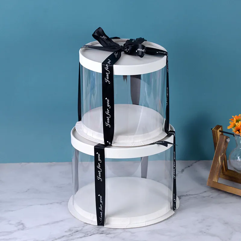 Clear Plastic Gift Boxes: 4/6 Inch Round PVC Cake Boxes for Wedding ...