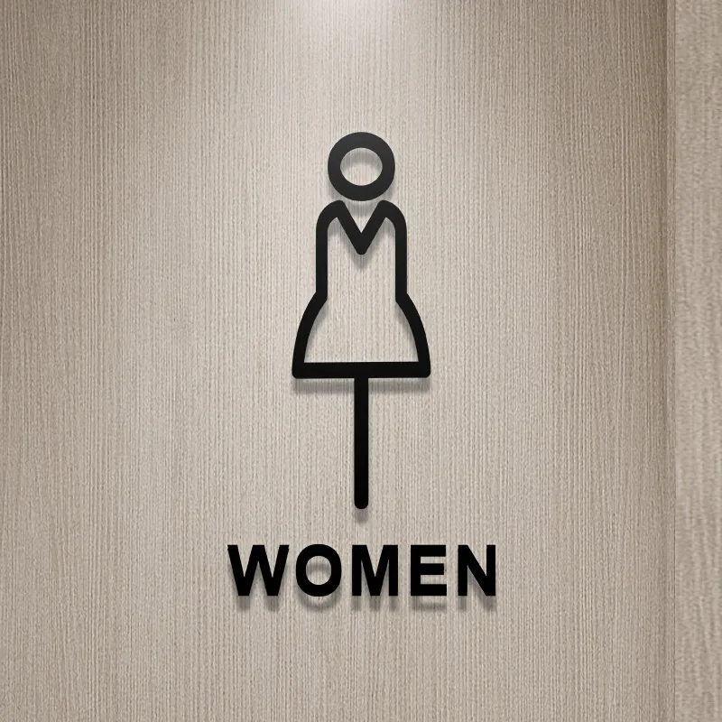 Bathroom WC Door Sign Modern Minimalist Design Privacy Sign For Home ...