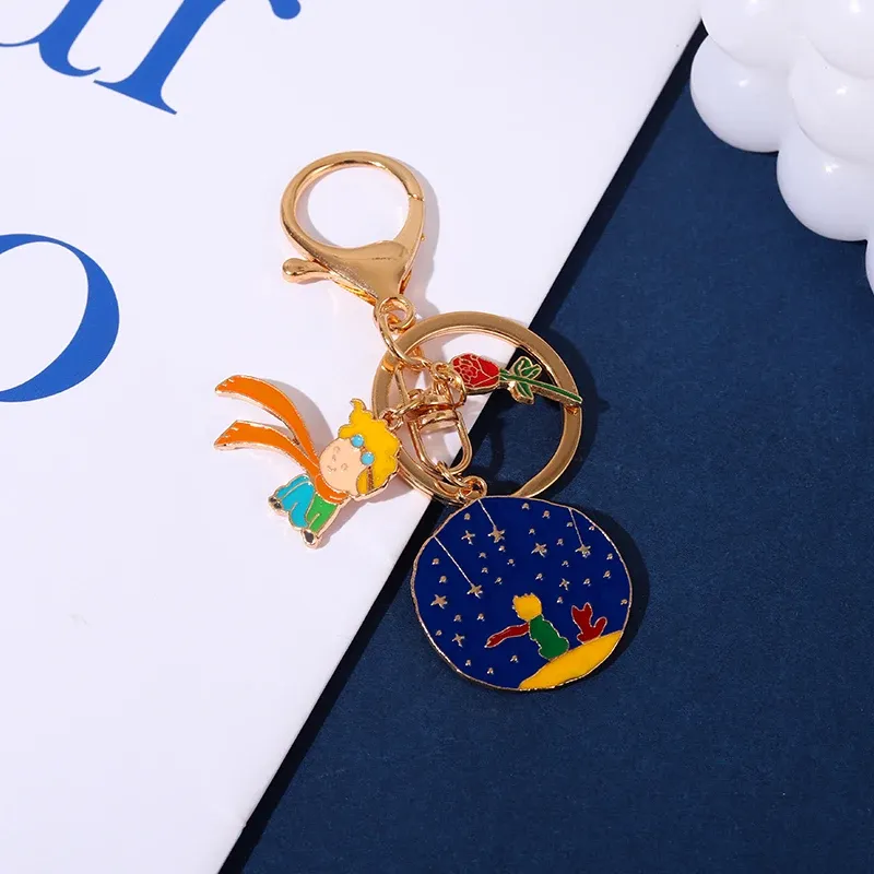 DHgate.com:Prince Fox Rose Keychain, Custom Night Sky Planet Keyring ...