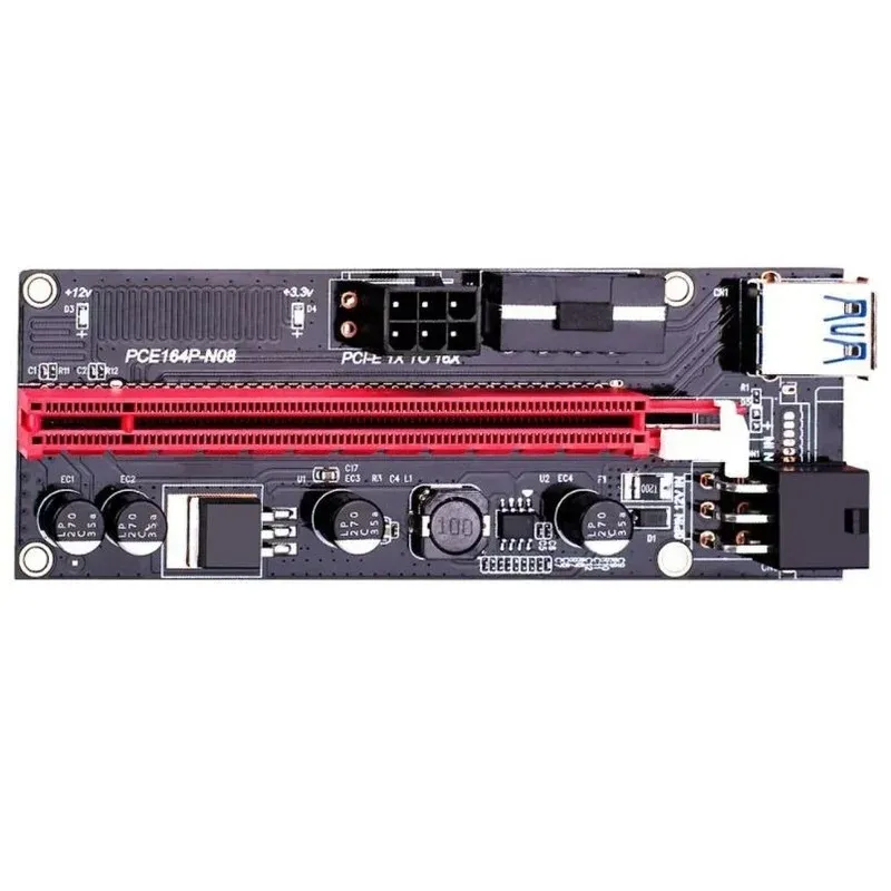 VER009 USB 3.I-E Riser video graphic adapter with SATA 15pin to 6 Pin ...