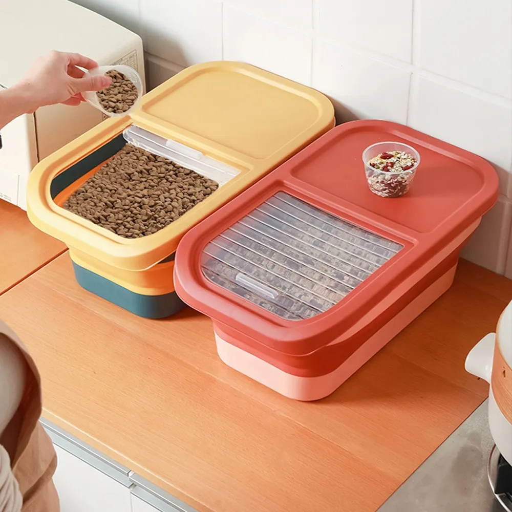 Dog Food Storage Bucket: Moisture-Proof, Split Design Pet Food ...