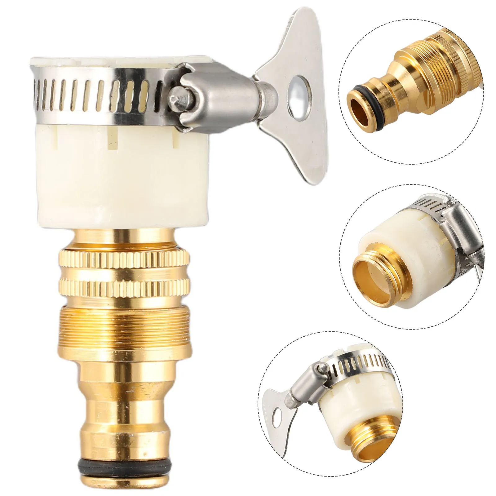 DHgate.com:1 Set of 15-23mm Durable White and Gold Faucet Adapter Tap ...