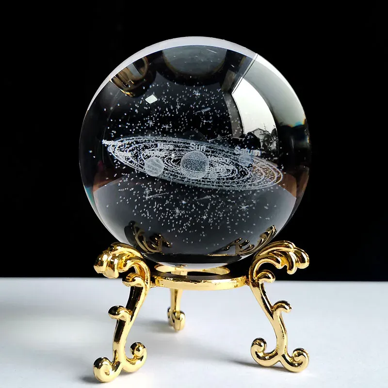 Earth Globe Ball: 3D Laser Engraved Glass Sphere Solar System Planets ...