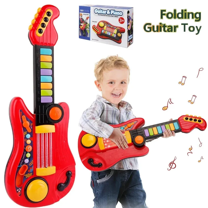 DHgate.com:Foldable 2-in-1 Electric Kids Toy Guitar Piano with 24 Keys ...