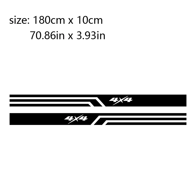 Side Skirt Sticker Racing Sport Decals Stripe Wraps Body Stickers For ...