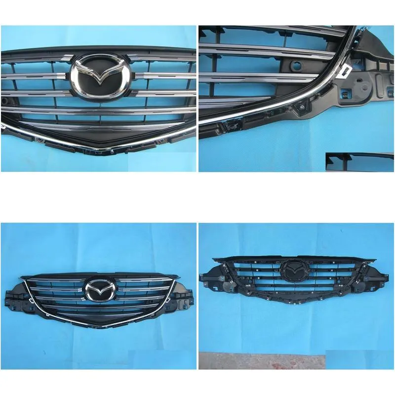Grilles Front Bumper Radiator Grille With Emblem Badge Halter For Mazda ...