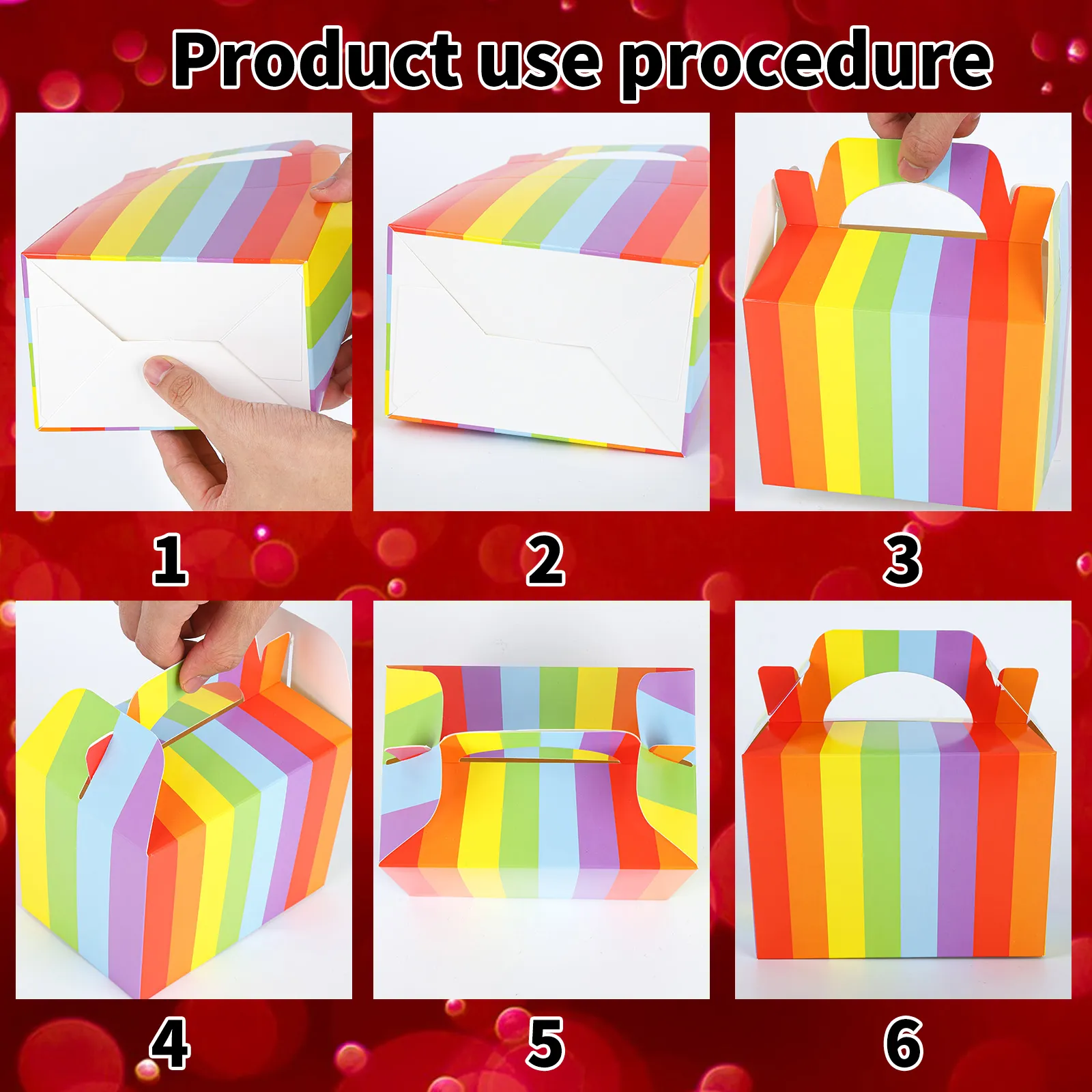 Party Favor Boxes With Handle Cardboard Food Boxes For Birthday ...
