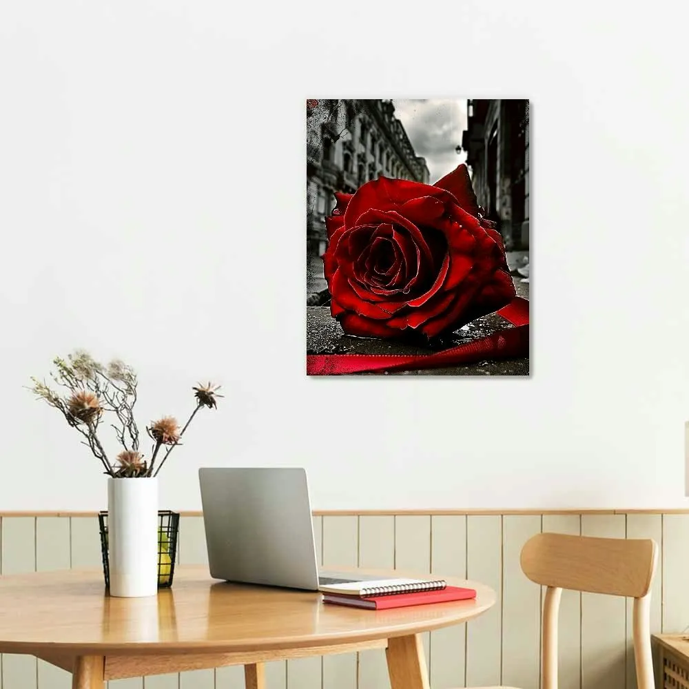 red rose canvas