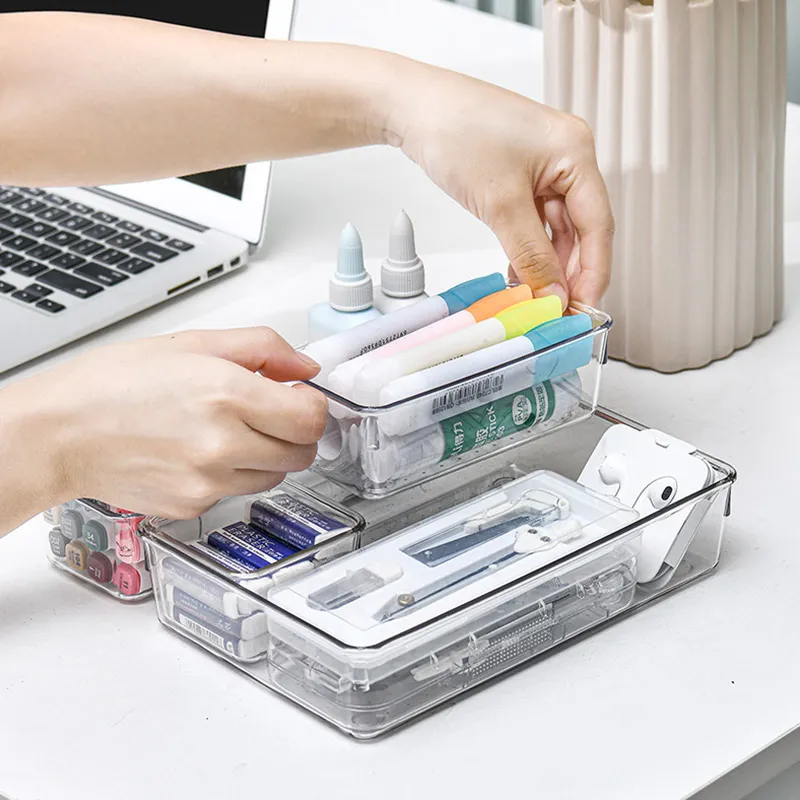 Transparent Desk Drawer Organizers Clear Plastic Storage Drawers For ...