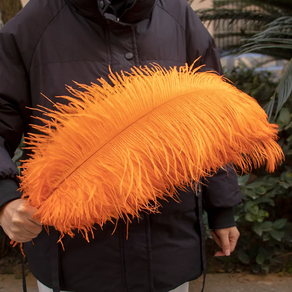 15-60cm Orange Ostrich Feathers Bulk - for Crafts, Wedding, Party Decor ...