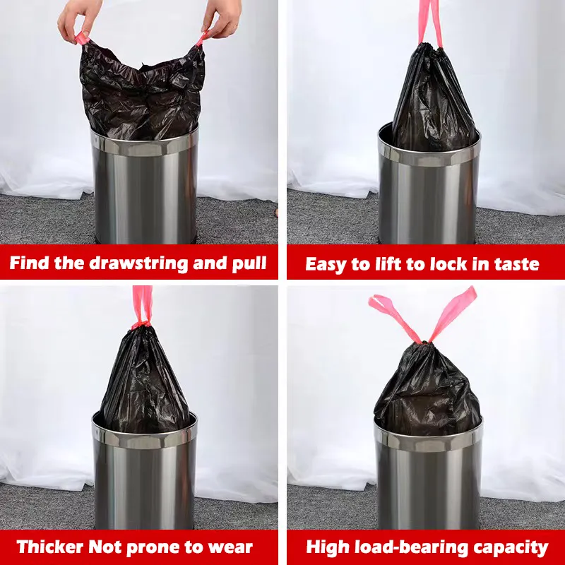 Thickened Vest-Style Trash Bags, Disposable Kitchen Garbage Can Storage ...