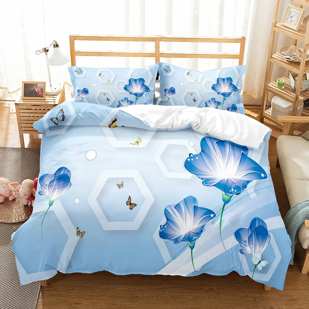 geometric bedding set single