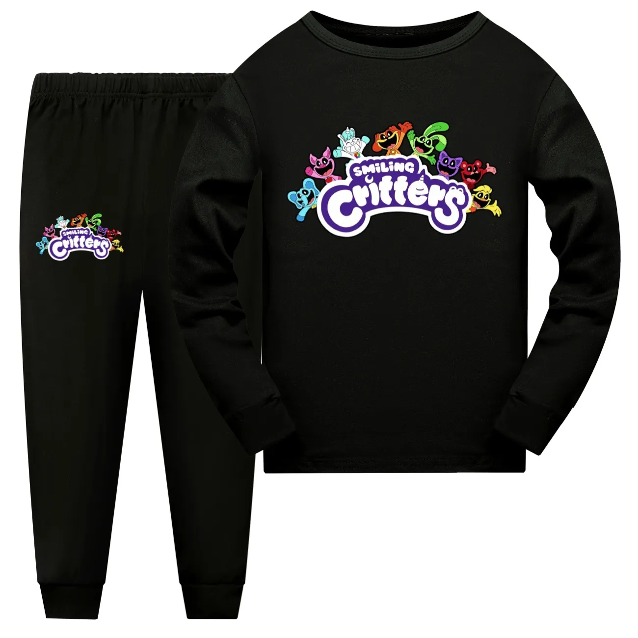 Smiling Critters Comfy Cotton Kids' Pajama Set: Snug Long-Sleeve T ...