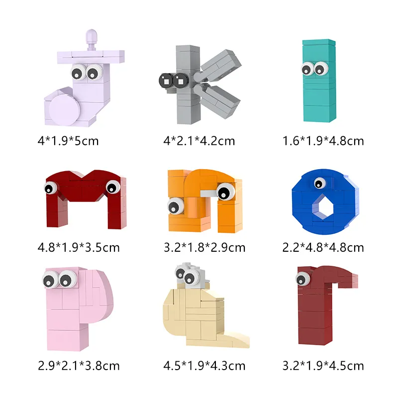 2024 Alphabeted Numbered stacking toy blocks - MOC Letters for Kids ...