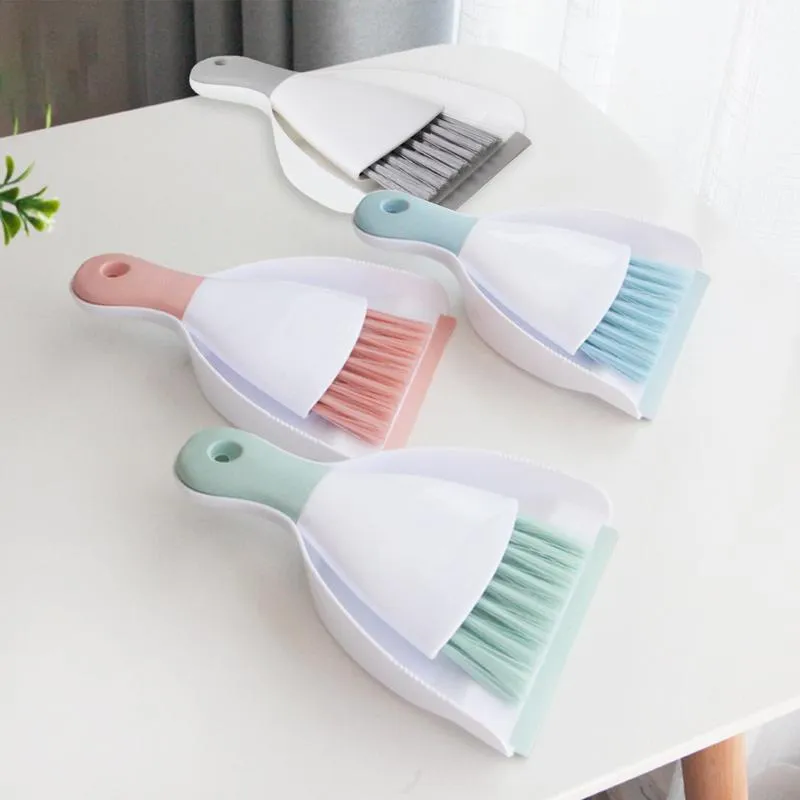 Desktop Mini Broom and Dustpan Set with Cleaning Brush for Kitchen ...