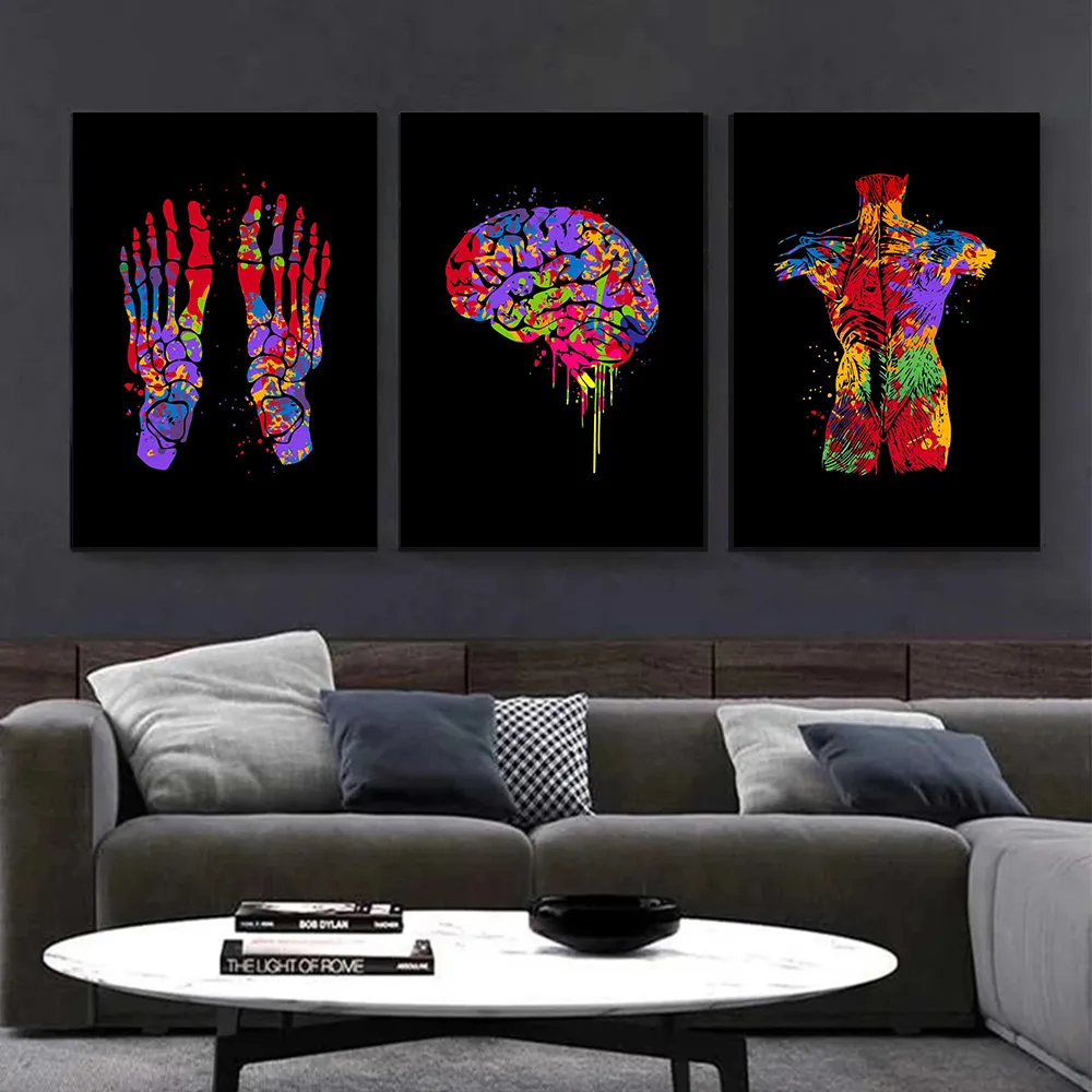 Modern Abstract Watercolor Heart Anatomy Canvas Painting 16 × 20 in ...