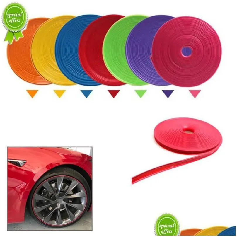 Car Wheel Rim Protectors 8M Rubber Trim Strip For Tire Guard Line Decor ...