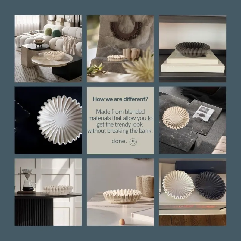 Fluted Ruffle Scalloped Resin Bowl - Jewelry Tray, Decorative Serving ...