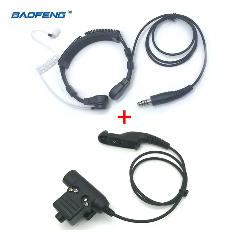Tactical Throat Mic Earpiece best noise cancelling headset for Motorola ...