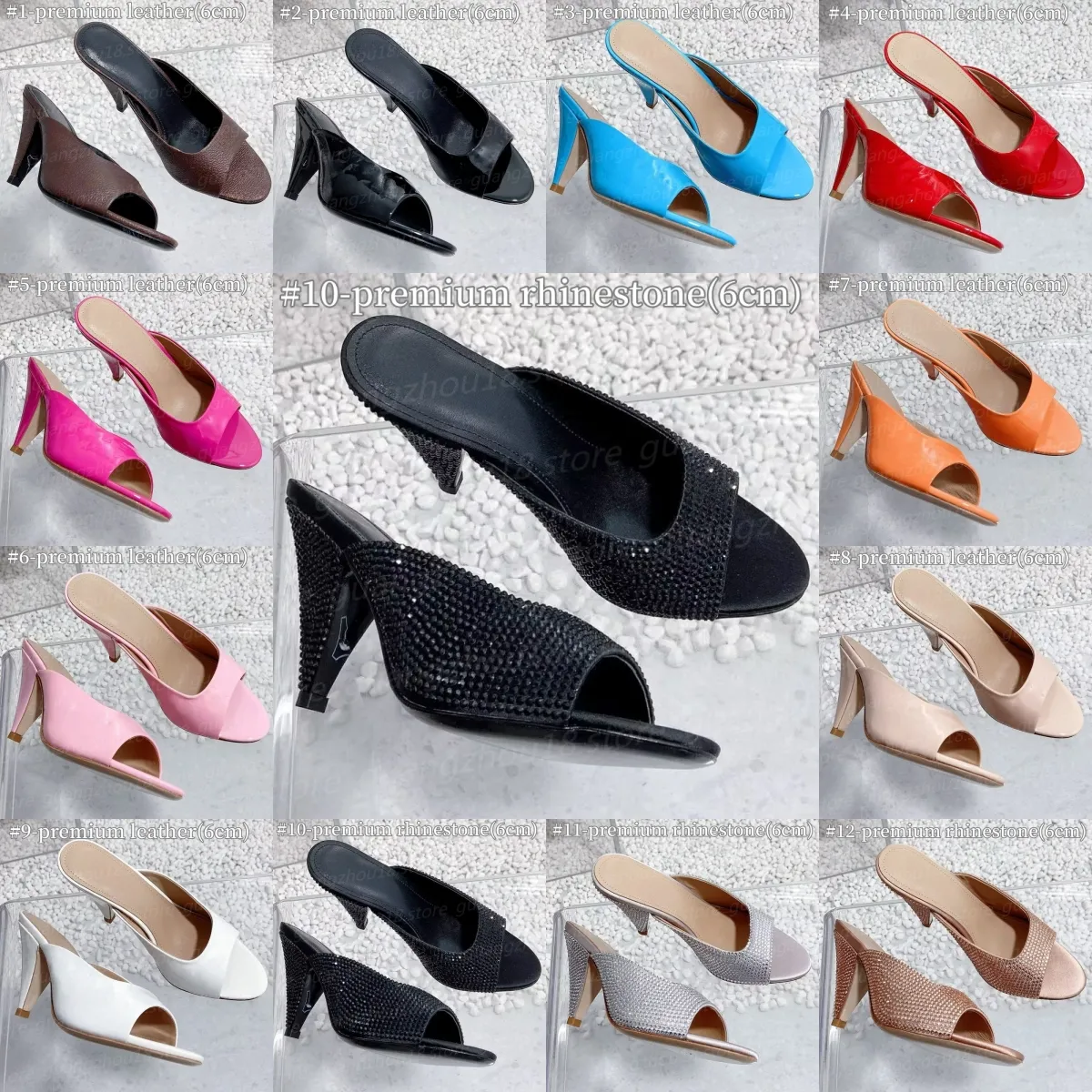 Women's Summer Pointed Sandals with Imprinted Logo, 6cm High Heels ...