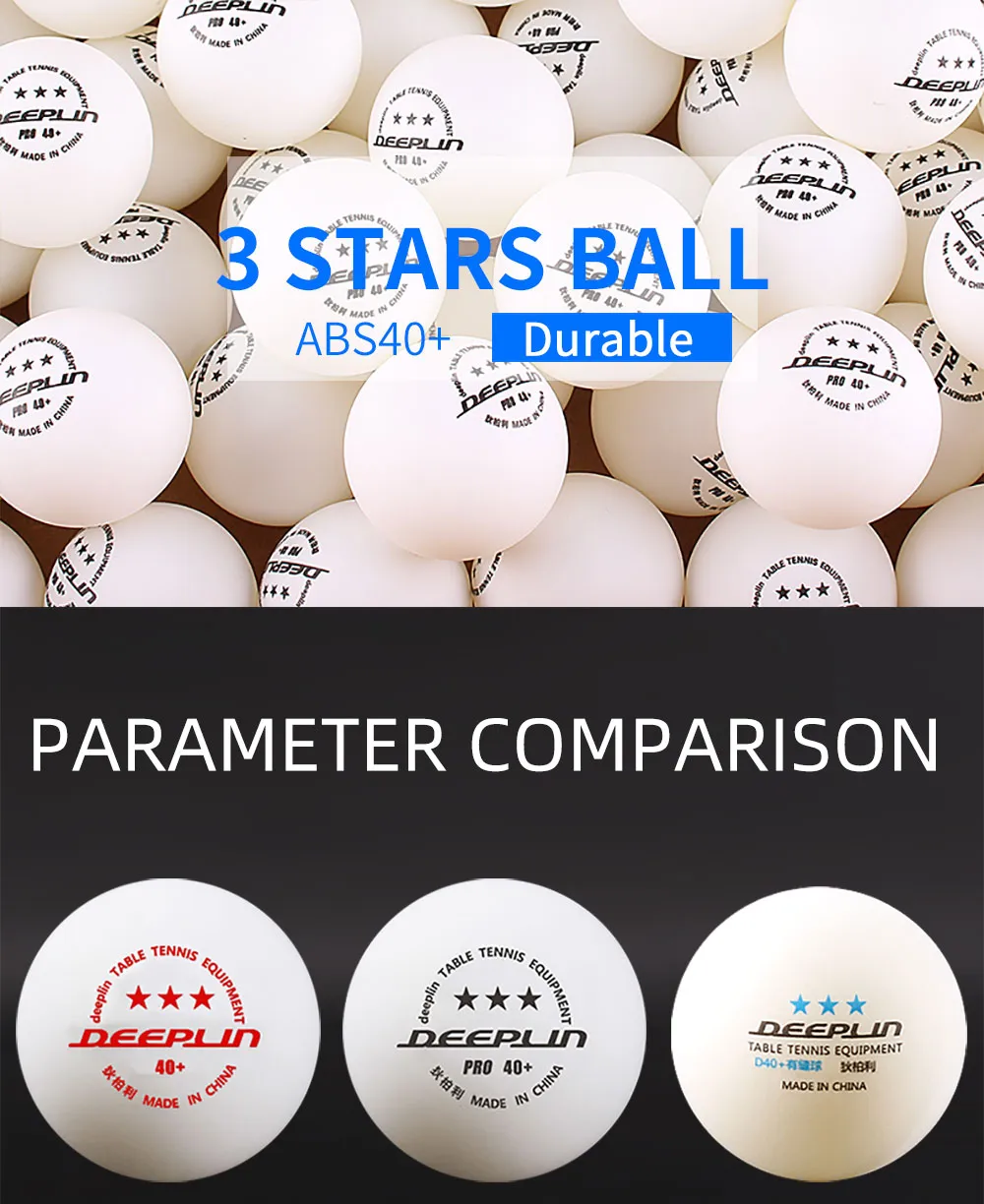 DHgate.com:10PCS Deeplin New ABS Plastic 3 Star 2.8g 40+mm Table Tennis ...