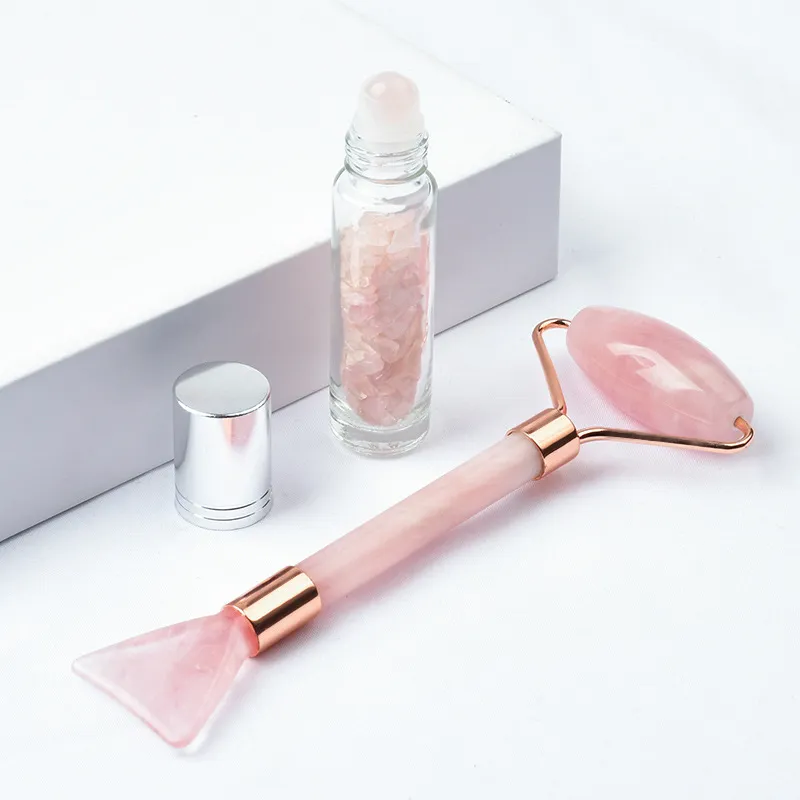 DHgate.com:6-Piece Jade Roller & Gua Sha Set: Pink Crystal Facial ...