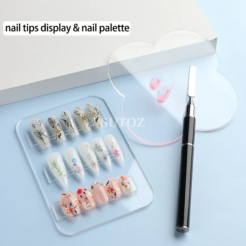 Acrylic Nail Art Palette: Clear Mixing Gel Polish Dish, Painting Plate ...