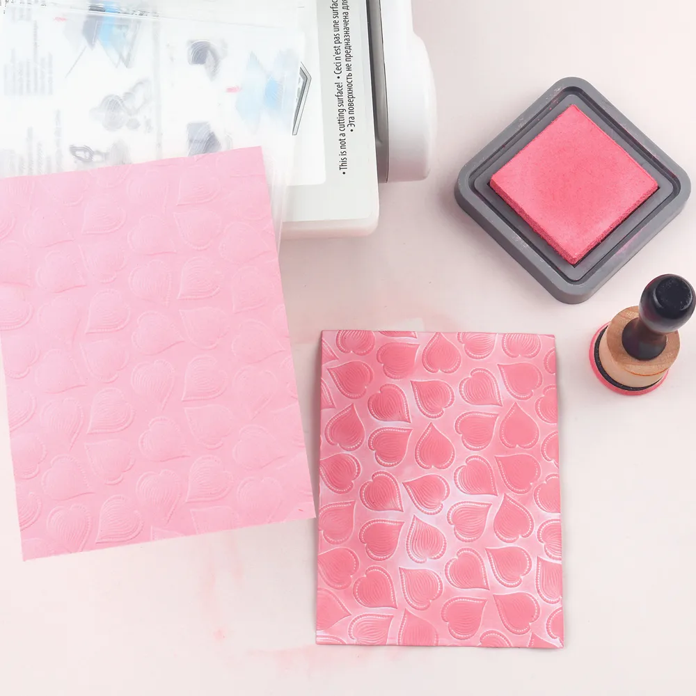 3D Embossing Folder Templates Heart Shape Branch Grain Patterns for ...