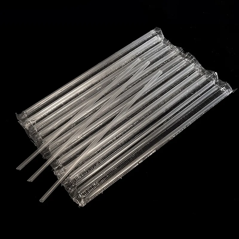 DIY Plastic Drinking Straws Short Transparent Pointed Head Disposable ...